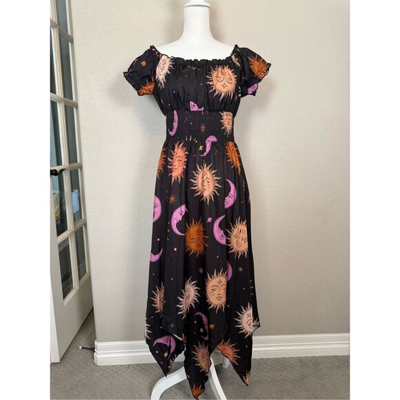 No Brand | Dresses | Nwt Moon Stars Witchy Cosmicore Astrocore Dress Large | Poshmark